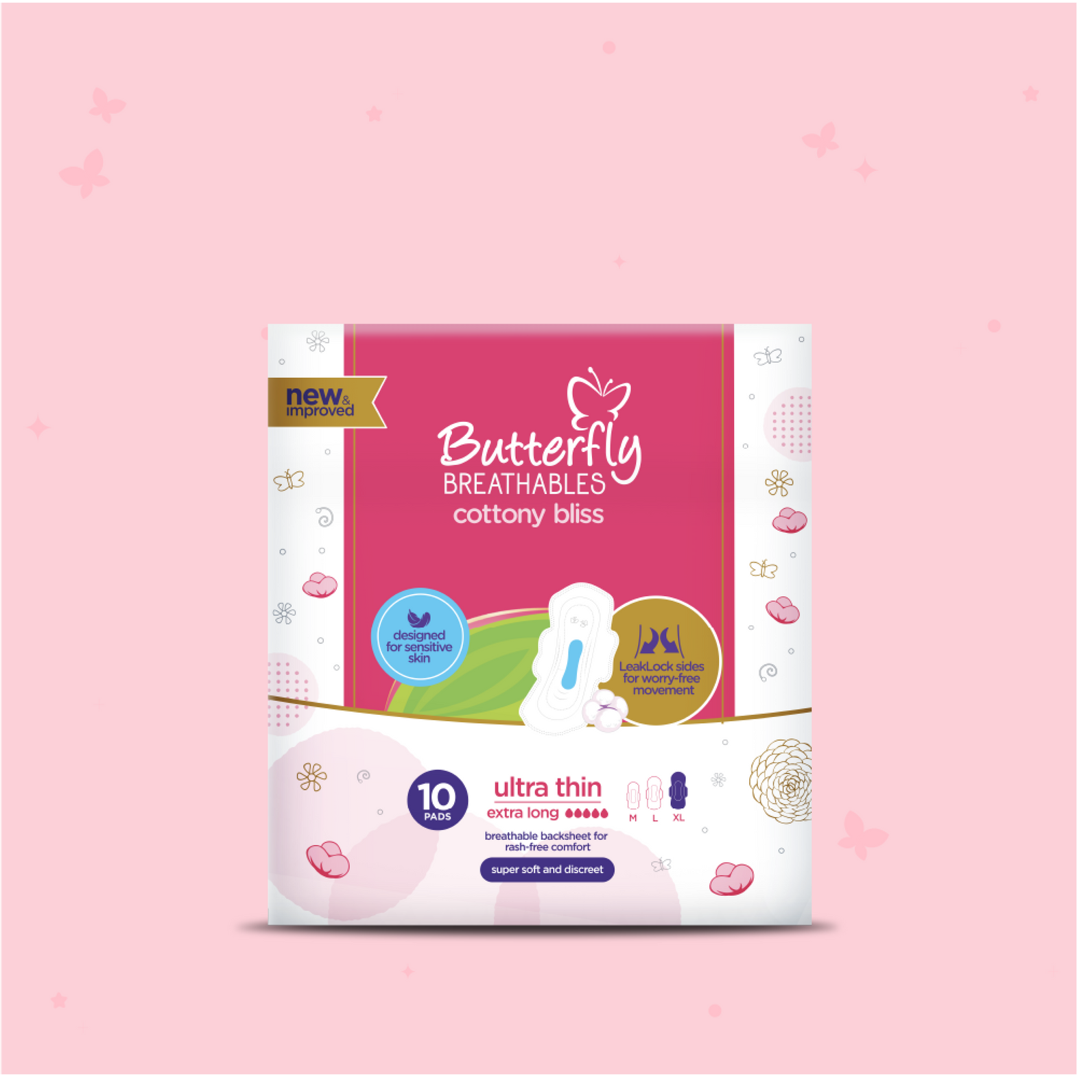Ultra thin cotton sanitary pads in Pakistan | Butterfly Breathables ...